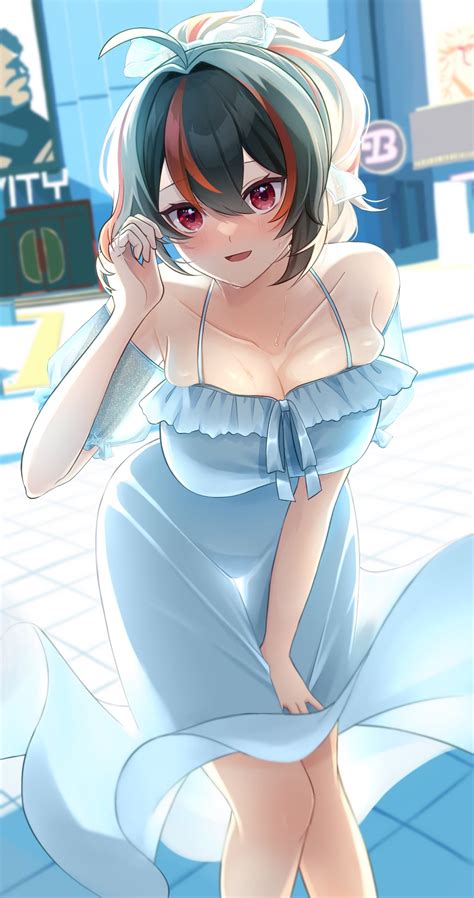 Mamuro Zhu Yuan Zenless Zone Zero Highres Girl Alternate Costume Black Hair Blue