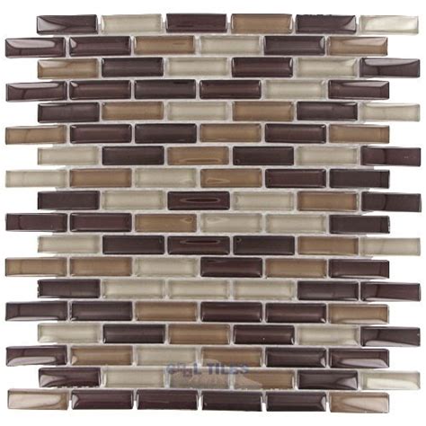 Raspberry Truffle Collection 5 8 X 1 7 8 Brick Glass Mosaic Tile In