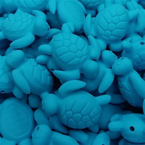 Sea Turtle Silicone Focal Bead Assorted Colors Georgia Bead Company
