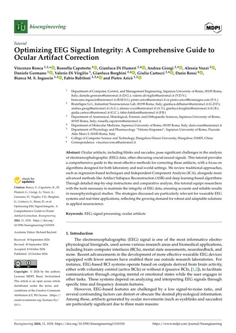 Pdf Optimizing Eeg Signal Integrity A Comprehensive Guide To Ocular Artifact Correction