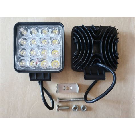 ไฟสปอร์ตไลท์ Led เหลี่ยมหนา 16 เม็ด ติดรถยนต์ 12v24v แสงสีขาว 42w ราคาดวงล่ะ 200 บาท Shopee