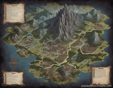 Dark Fantasy Role Play Game Map Stable Diffusion Online