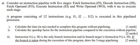 solved a consider an instruction pipeline with five stages