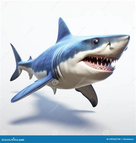 Expressive 3d Shark Fin Animation With Heavy Shading Stock Illustration