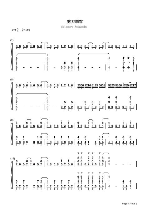 剪刀刺客钢琴谱大主宰乐团c调流行钢琴双手简谱钢琴谱钢琴五线谱钢琴简谱钢琴弹唱谱钢琴声乐正谱钢琴视频教程—牛牛钢琴