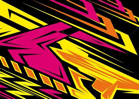 Abstract Racing Stripes In Pink Yellow Orange Free Vector