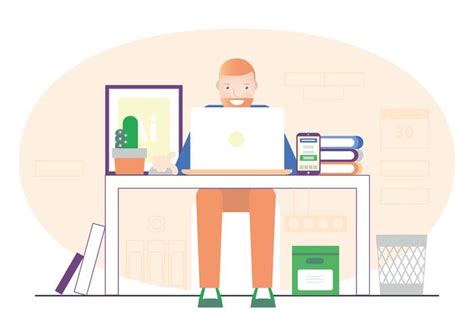 Vector Office Room Illustration 225457 Vector Art At Vecteezy