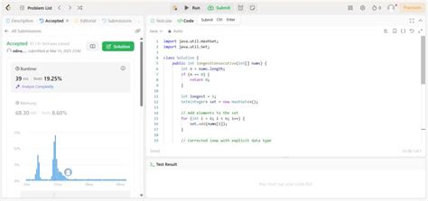 100daysofcode leetcode java hashset consecutivesequence… edina a