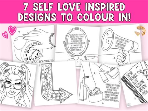 Self Love Printable Colouring Page Adult Colouring Etsy