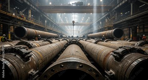 Industrial Environment With Multiple Riser Pipes Arranged Parallel