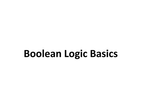 Boolean Algebra Ppt
