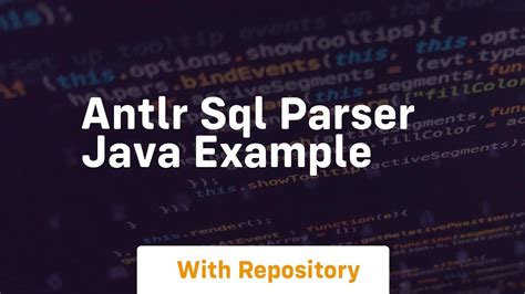 Antlr Sql Parser Java Example YouTube