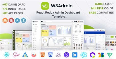 w3admin react redux admin dashboard template by dexignzone themeforest