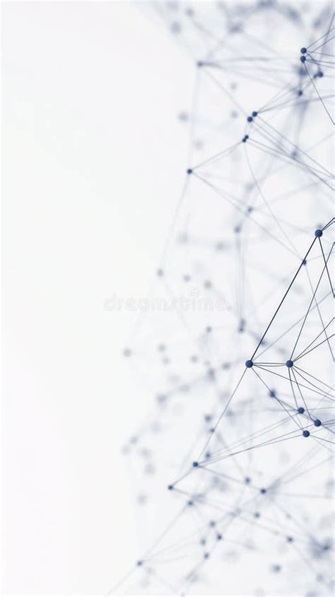 Minimalist Interconnected Network Lines Nodes Light Background Technology Stock Illustration