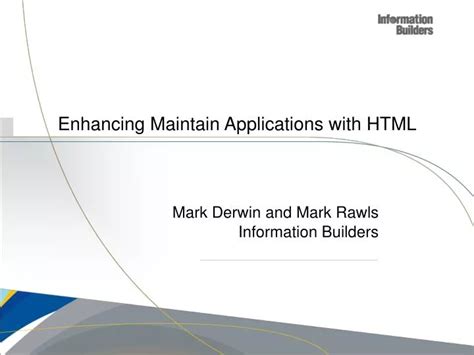 PPT Enhancing Maintain Applications With HTML PowerPoint Presentation ID