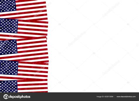 Red White Blue Usa Flag Border Isolated White Your Patriotic Stock