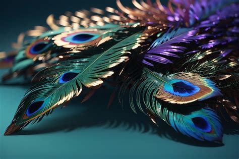 Premium Ai Image A Colorful Peacock Pattern With Feathers On A Dark