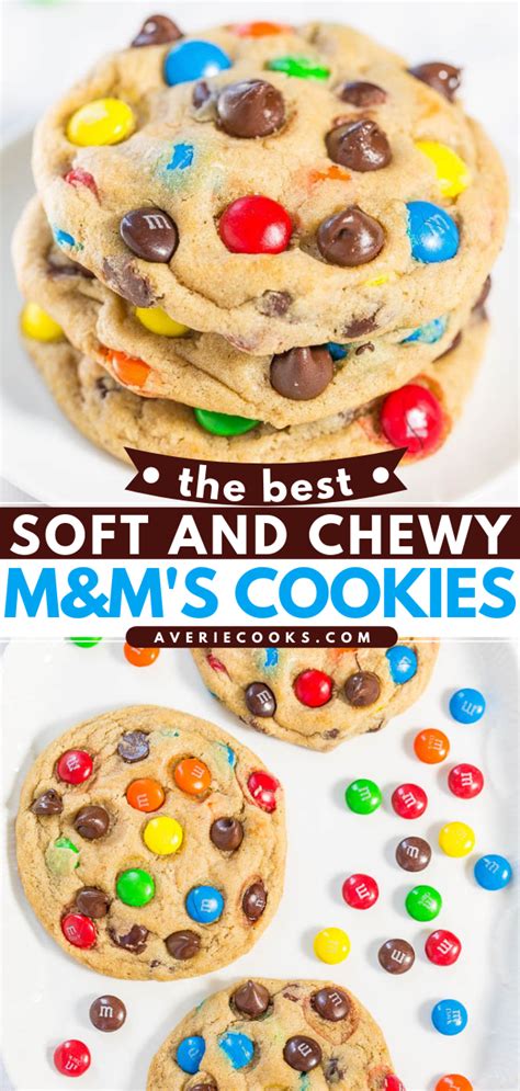 Soft And Chewy Chocolate Chip Mandms Cookies Averie Cooks