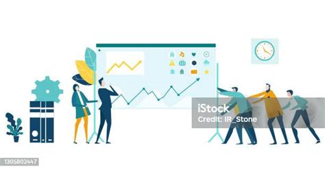 비즈니스 계획 프리젠 테이션 사업가 읽기 인포그래픽 작품을 대표하는 팀 비즈니스 컨셉 일러스트레이션 비즈니스에 대한 스톡 벡터 아트 및 기타 이미지 Istock