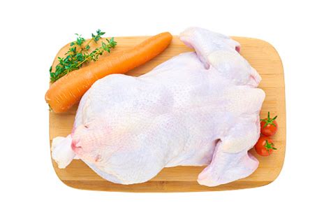흰색 배경에 고립 된 야채와 나무 도마에 신선한 생 닭 시체 0명에 대한 스톡 사진 및 기타 이미지 0명 가금류 건강한