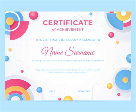 Creative Radient Geometric Certificate Vector Art And Graphics