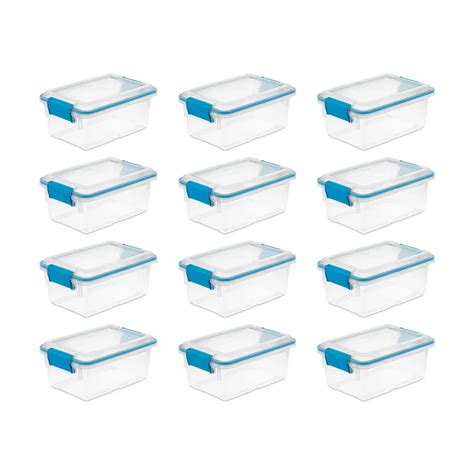 Sterilite 7 5 Quart Clear Plastic Storage Box And Lid W Blue Latches 12
