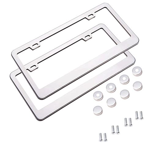 2019 Car Styling Silver Stainless Steel Metal License Plate Frame Screw