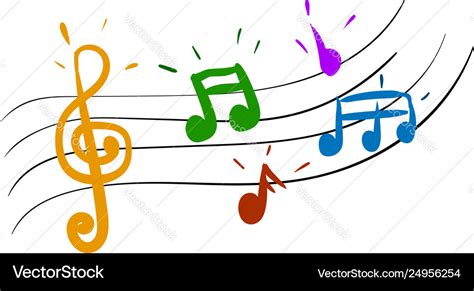 Cartoon Multi Colored Musical Notes Or Color Vector Image