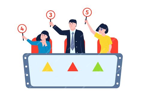 Espectáculo Del Jurado Jueces Profesionales Sentados En Concursos O