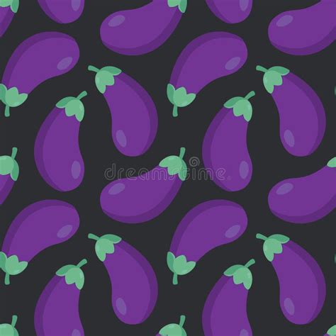 Eggplant In Seamless Pattern Stock Vector Illustration Of Decoration