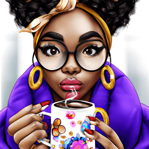 Diva With Kinky Hair Wearing A Beautiful And Colorful Headwrap