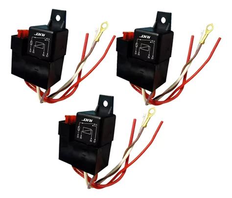 3 Rele Aux 12v 4 Pinos Soquete Chicote Fusível 40a Dni0110 Frete grátis
