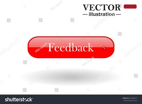 Red Button Site Feedback Vector Illustration Stock Vector Royalty Free 244438477 Shutterstock