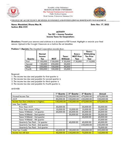 St Nd Rd Pdf Taxes Gross Income