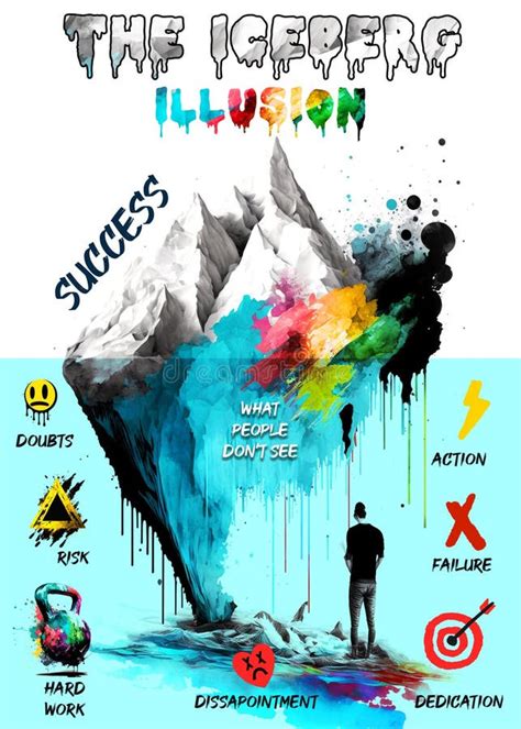 The Iceberg Illusion Success Theory In Business And Life Concept