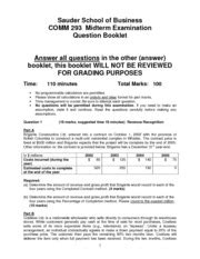 293 Sample Midterm - Sauder School of Business COMM 293 Midterm ...