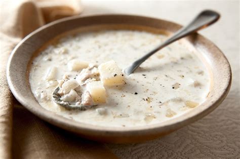 A Recipe For A New England Clam Chowder Made Brothy With Milk In The