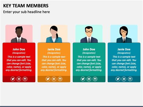 Key Team Members Powerpoint Template