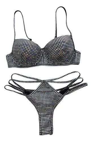 Traje De Baño Moderno Para Mujer Con Lentejuelas Brillantes Meses sin interés