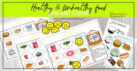 healthy and unhealthy eating spin and cover activity