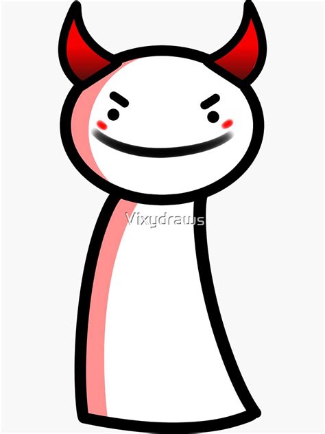 Dream Blob With Devil Horns Sticker For Sale By Vixydraws Redbubble