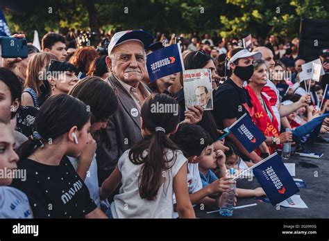 An Old Man Attends A Rally Of Robert Kocharyan Main Candidate Of The