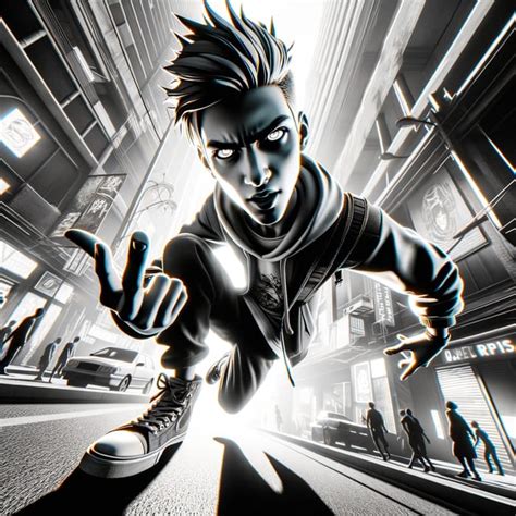 Rebellious Avatar In High Contrast Urban Street Photography AI Art