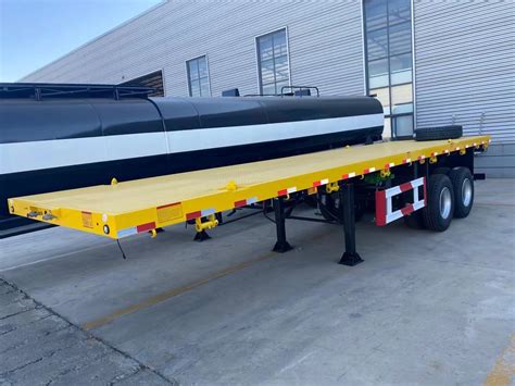 12 Twist Lock Flatbed 40ft Container Flat Bed Semi Trailer China Flat