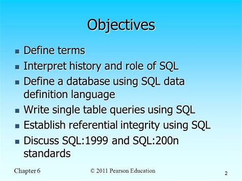 © 2011 Pearson Education 1 Chapter 6: Basic SQL Modern Database ...
