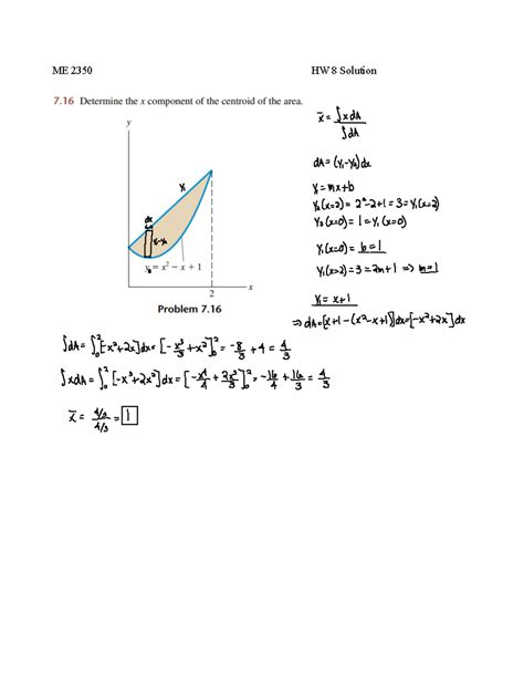 HW Soln for statics ME HW Solution SEI da YYadx Y YÉ x