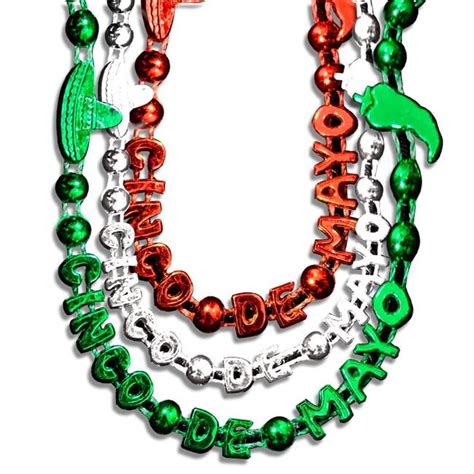 Cinco De Mayo Bead Necklaces Assorted Color Pack Of 12