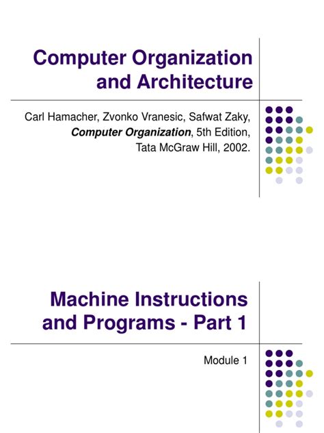 computer organization and architecture 18ec35 machine instructions