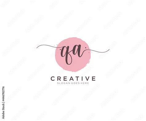 Initial QA Feminine Logo Beauty Monogram And Elegant Logo Design Handwriting Logo Of Initial