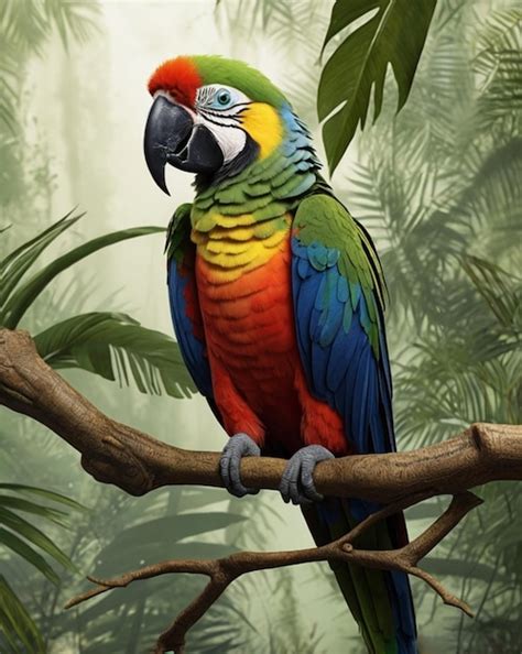 Premium Photo Colorful Macaw Parrot In Tropical Forest